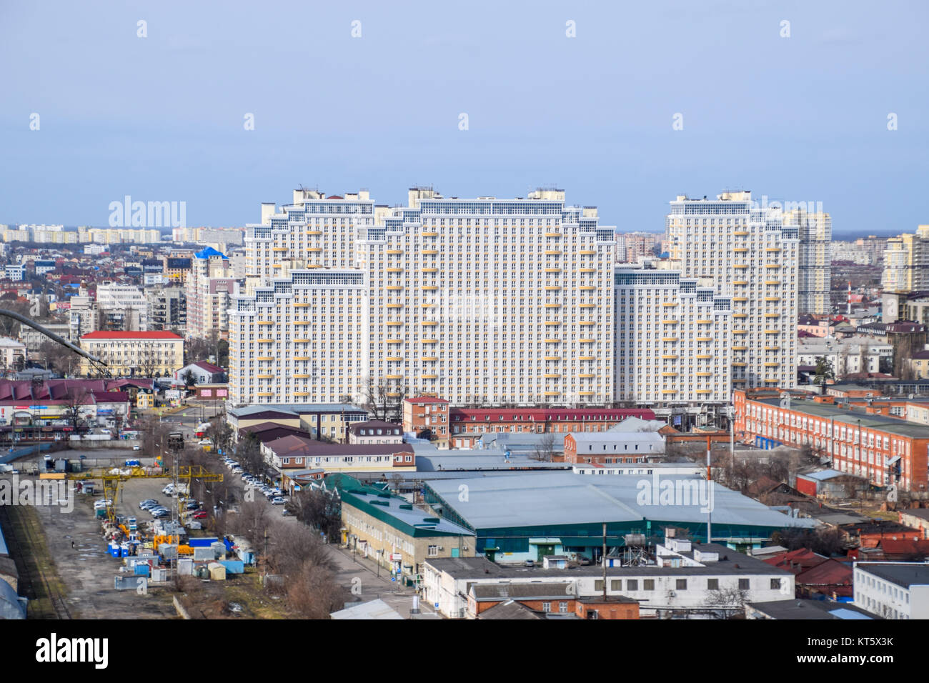 City landscape. The view from the heights of the 24th floor. Krasnodar ...