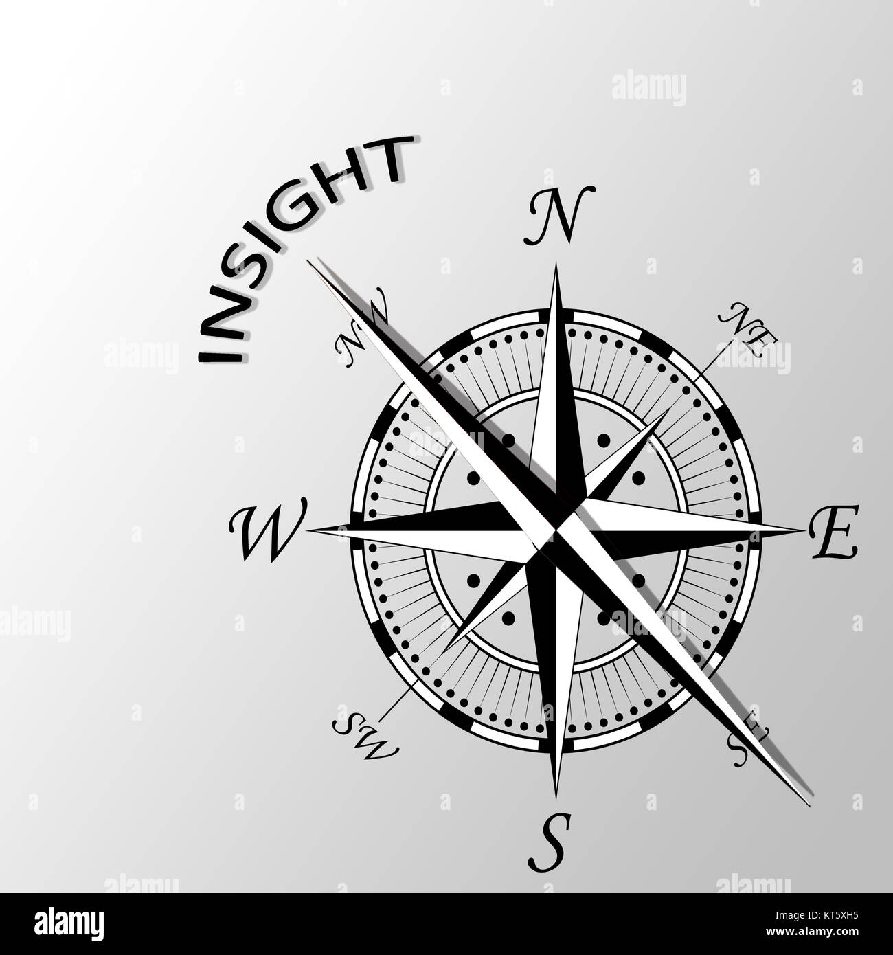Illustration of word insight written aside compass Stock Photo - Alamy