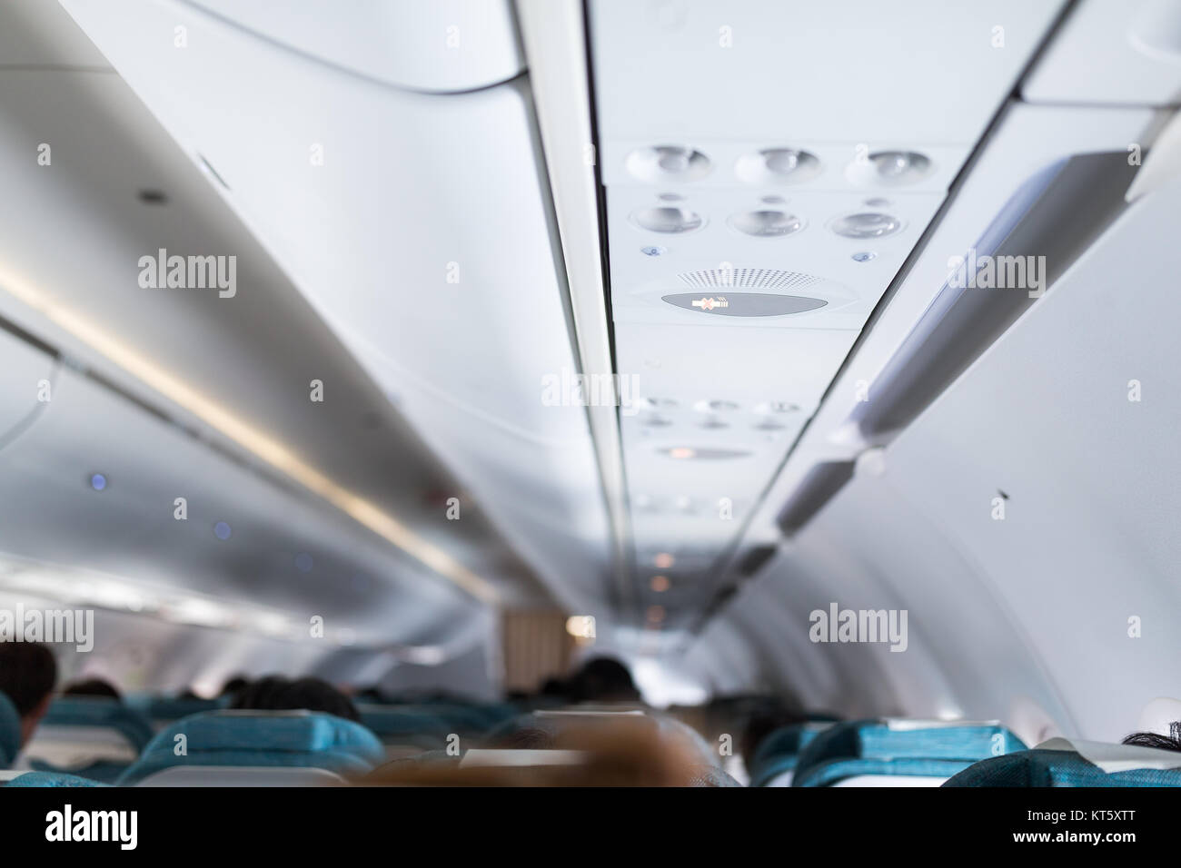 Inside of the airplane Stock Photo - Alamy