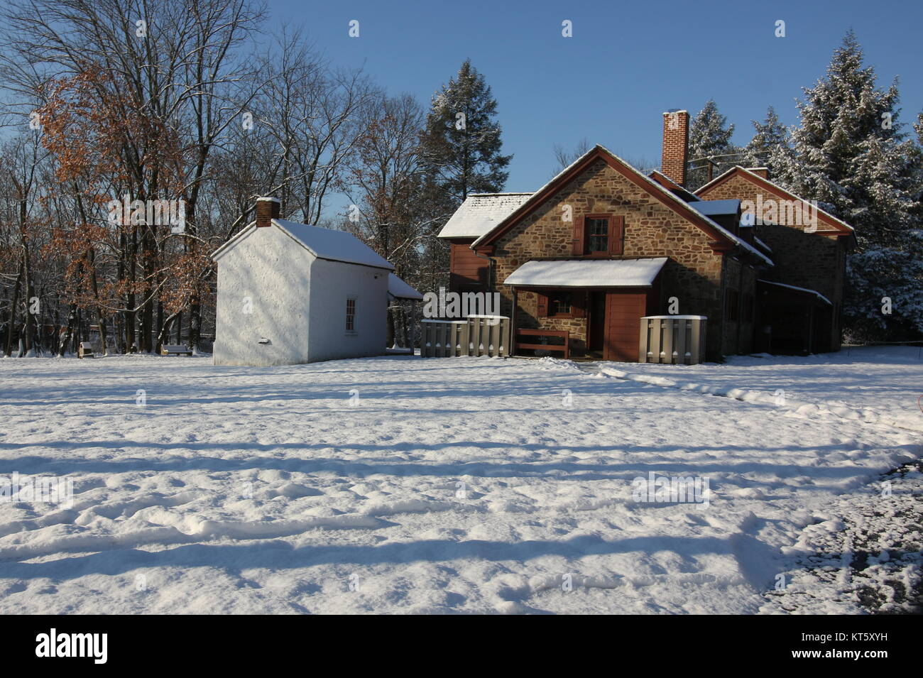 The old farm house in winter Stock Photo - Alamy