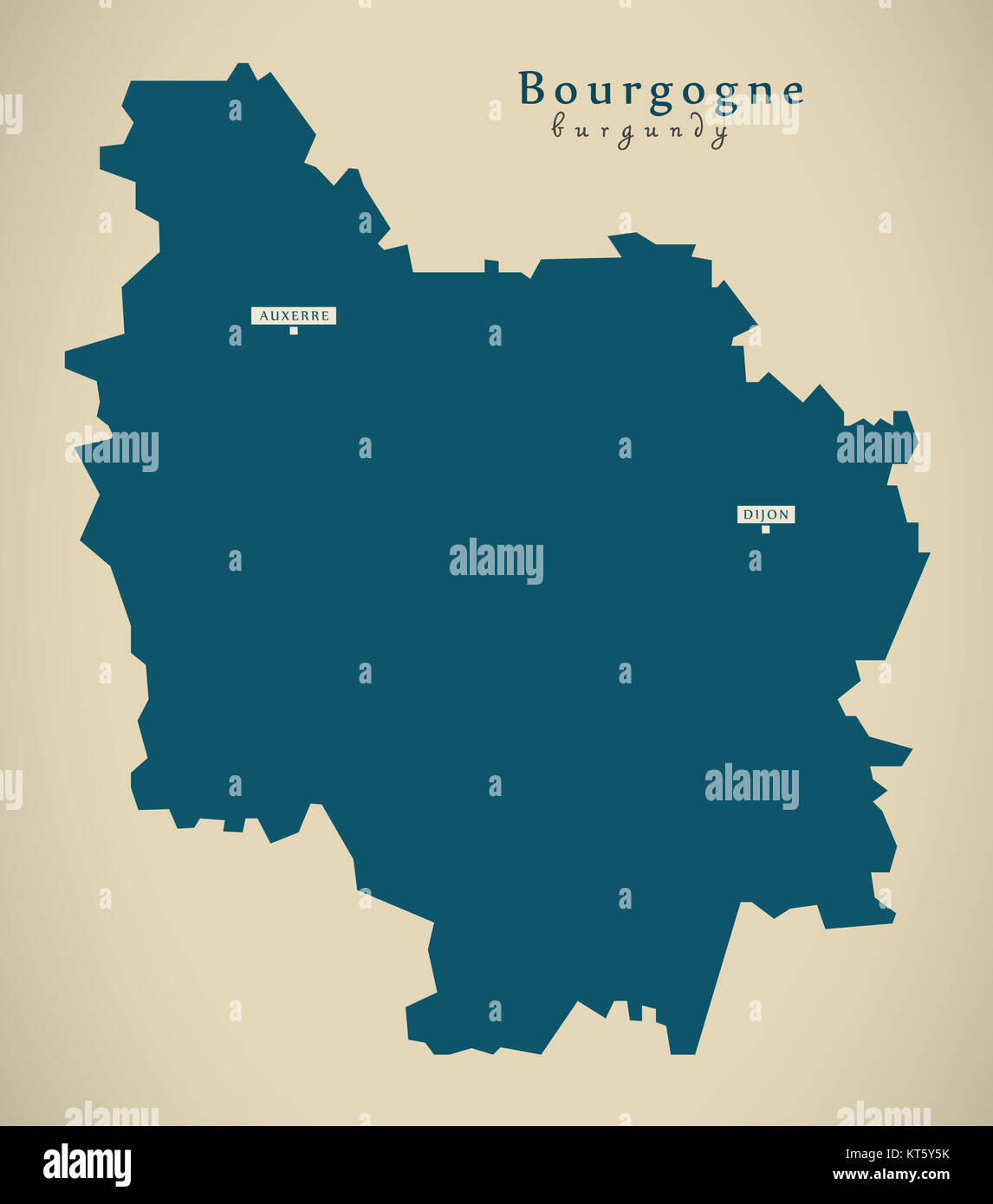 Modern Map - Bourgogne France FR illustration Stock Photo - Alamy