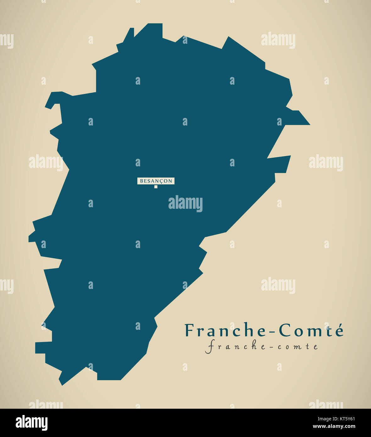 Modern Map - Franche Comte France FR illustration Stock Photo - Alamy