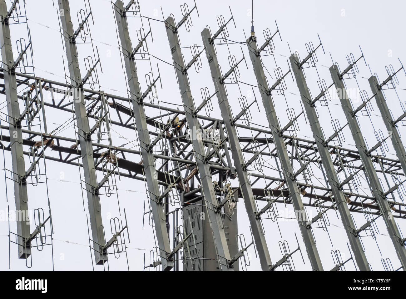 Military radar antenna. A grid of small antennas collected large Stock ...