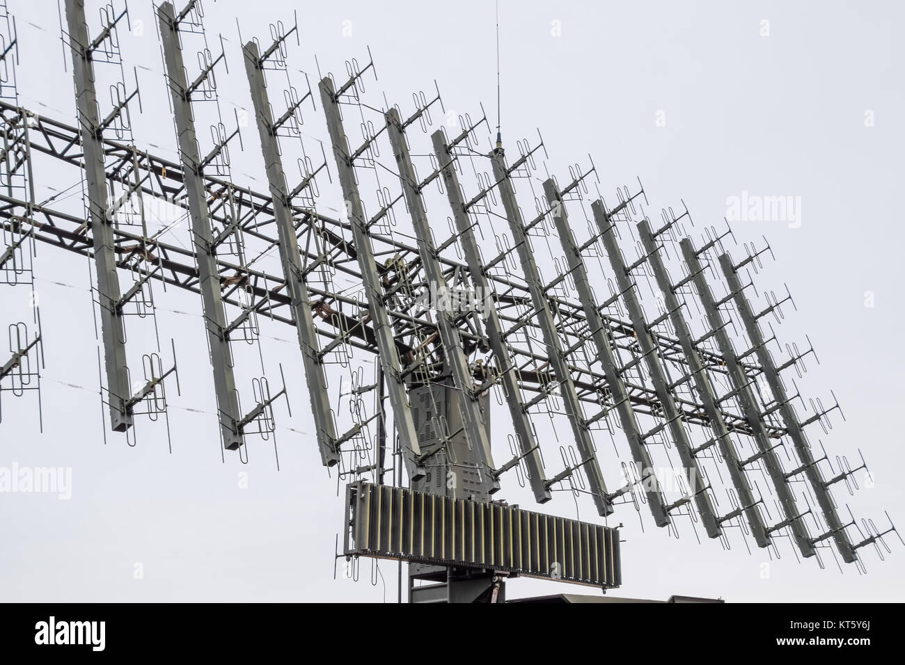 Military radar antenna. A grid of small antennas collected large Stock ...