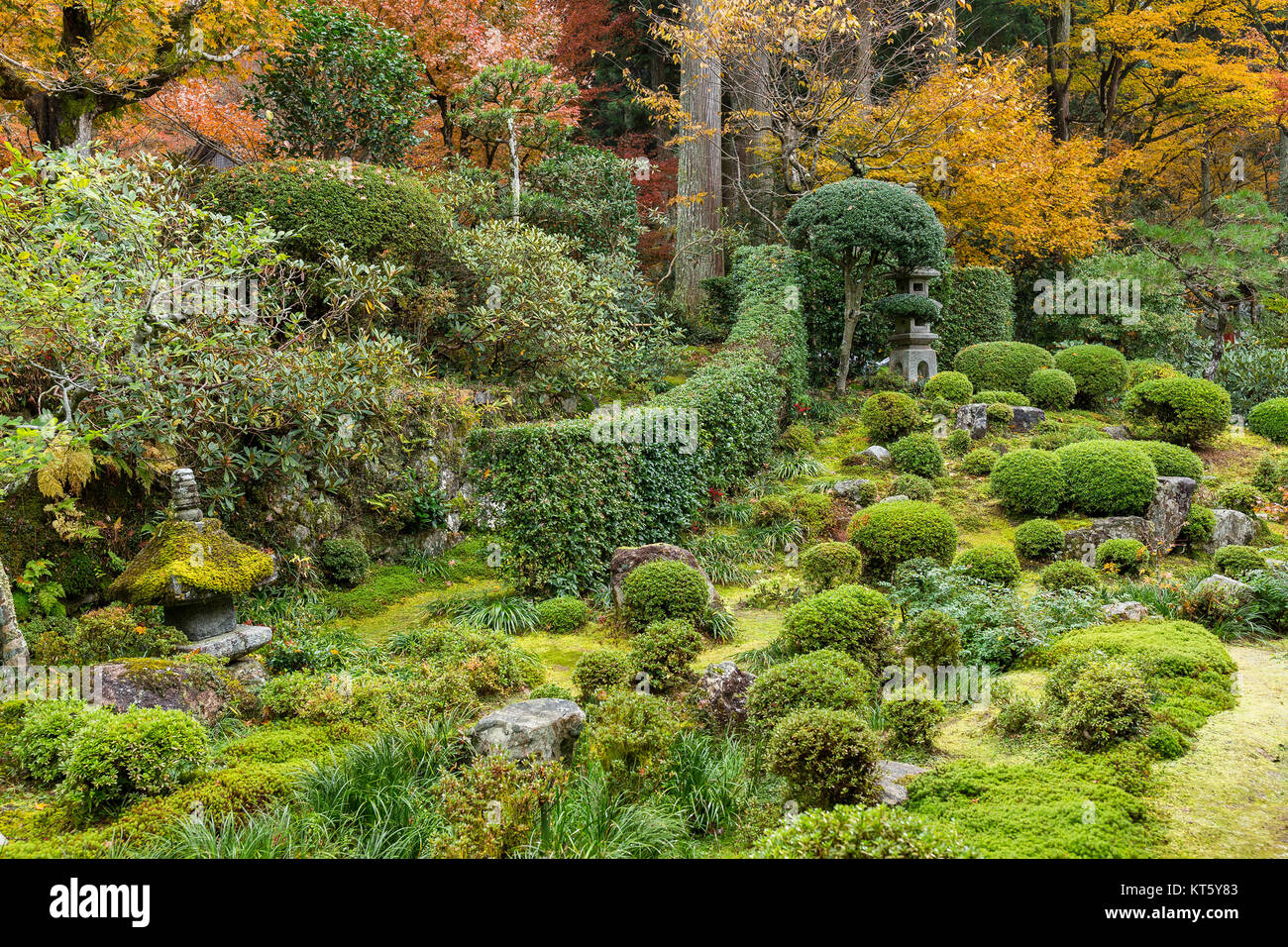 Japanese temple in Autumn landscape Stock Photo - Alamy