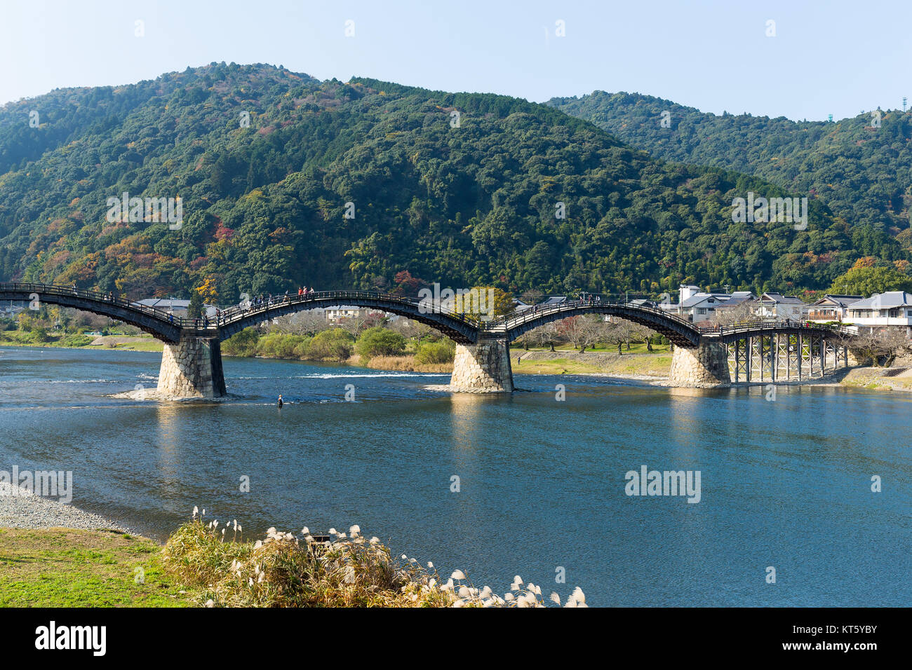 Wooden Arch bridge in Japan Stock Photo - Alamy