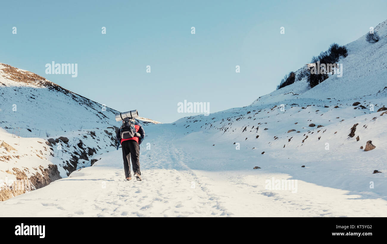 Climber on snowy mountain hi-res stock photography and images - Alamy