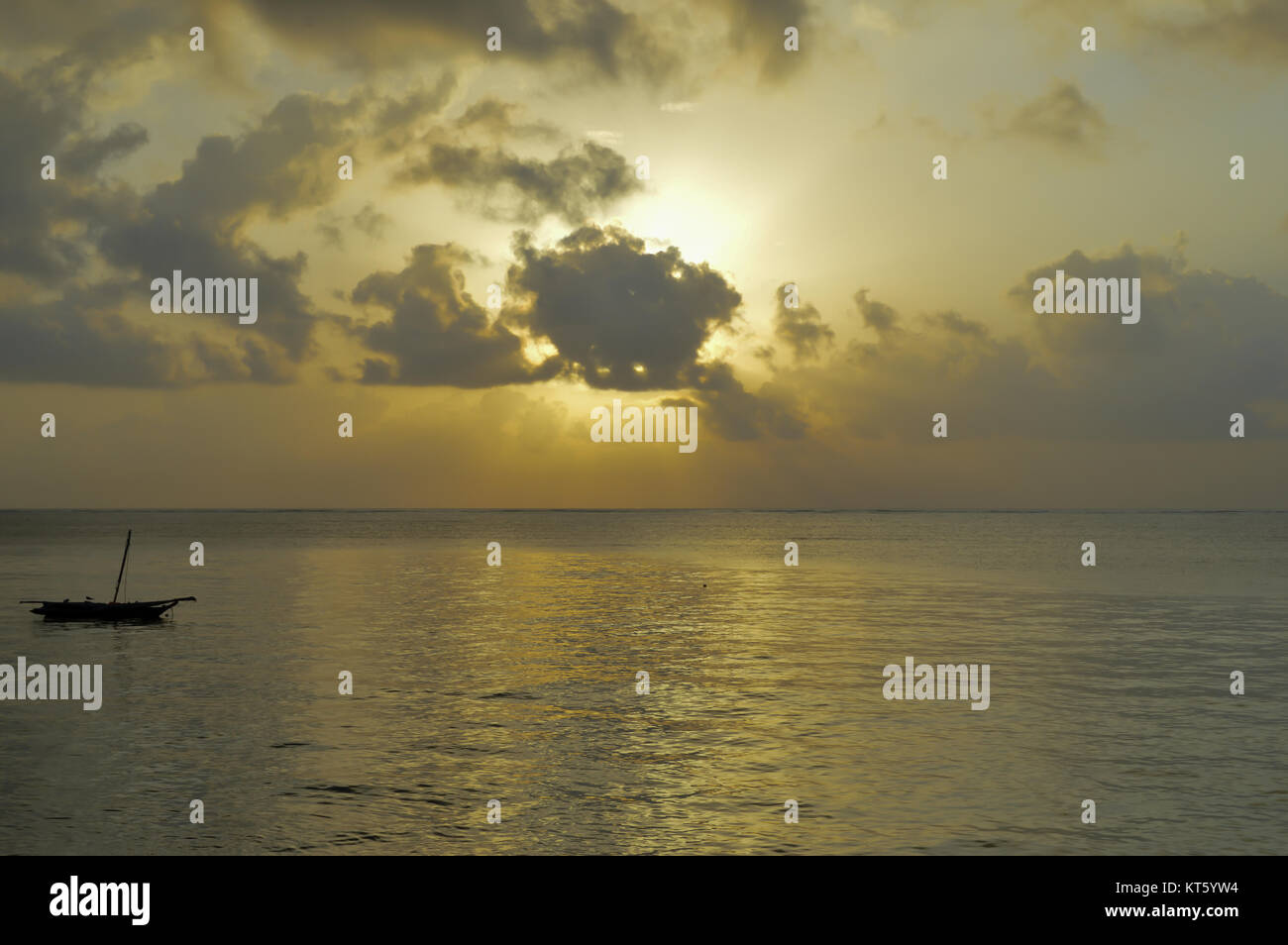 Sunset on the beach of Bamburi Stock Photo - Alamy