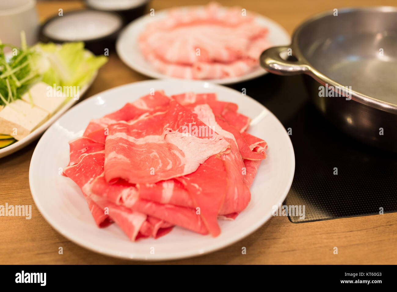 Slice of beef for hot pot Stock Photo - Alamy