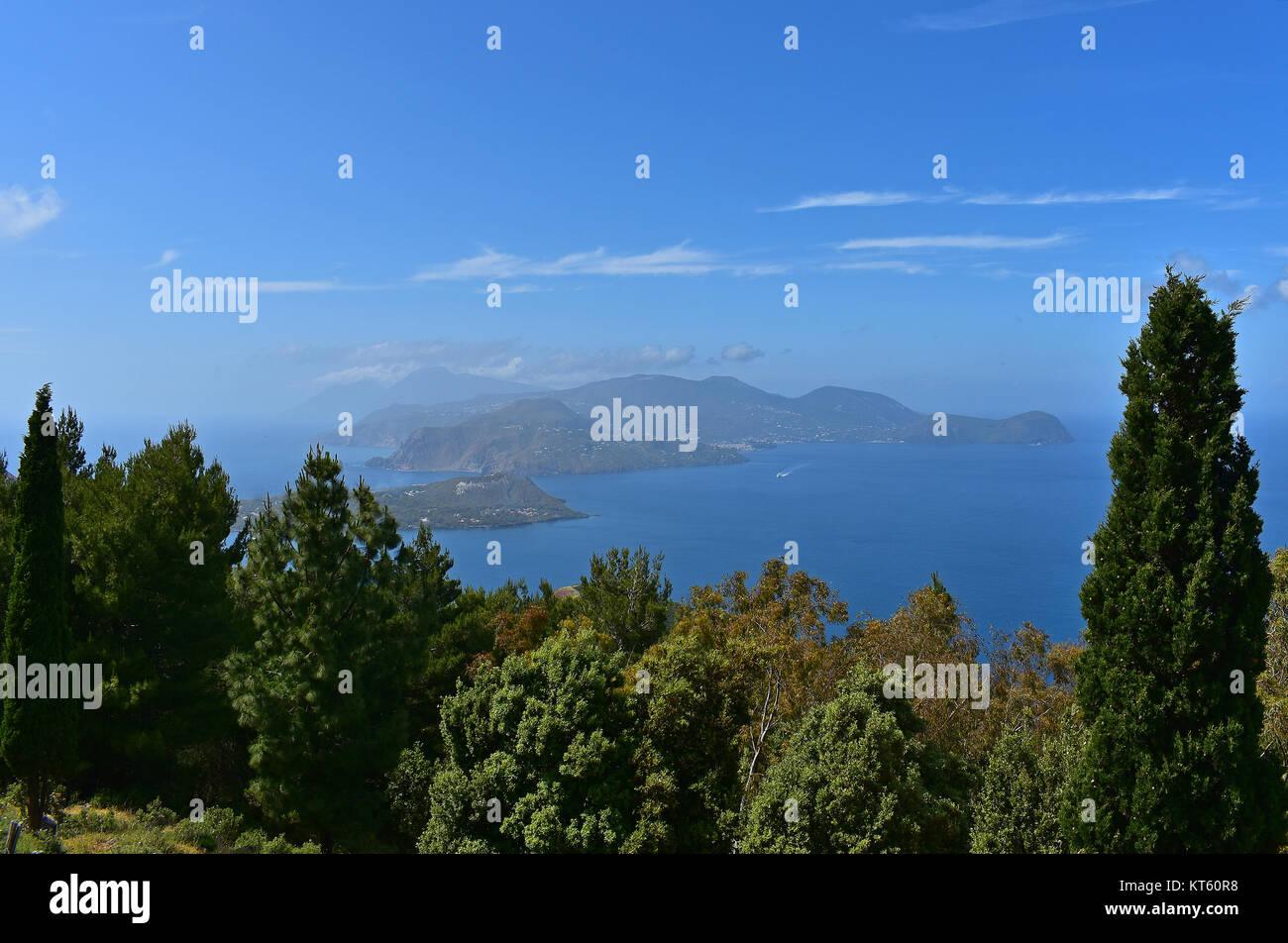view from capo grillo on vulcano to the aeolian islands Stock Photo - Alamy