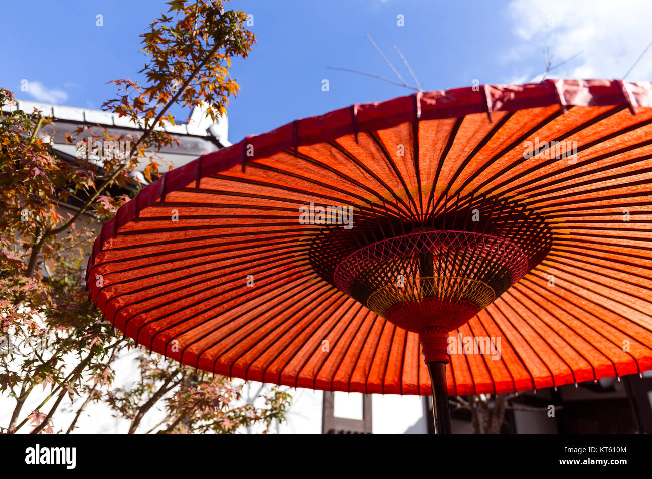 Traditional red umbrella Stock Photo - Alamy