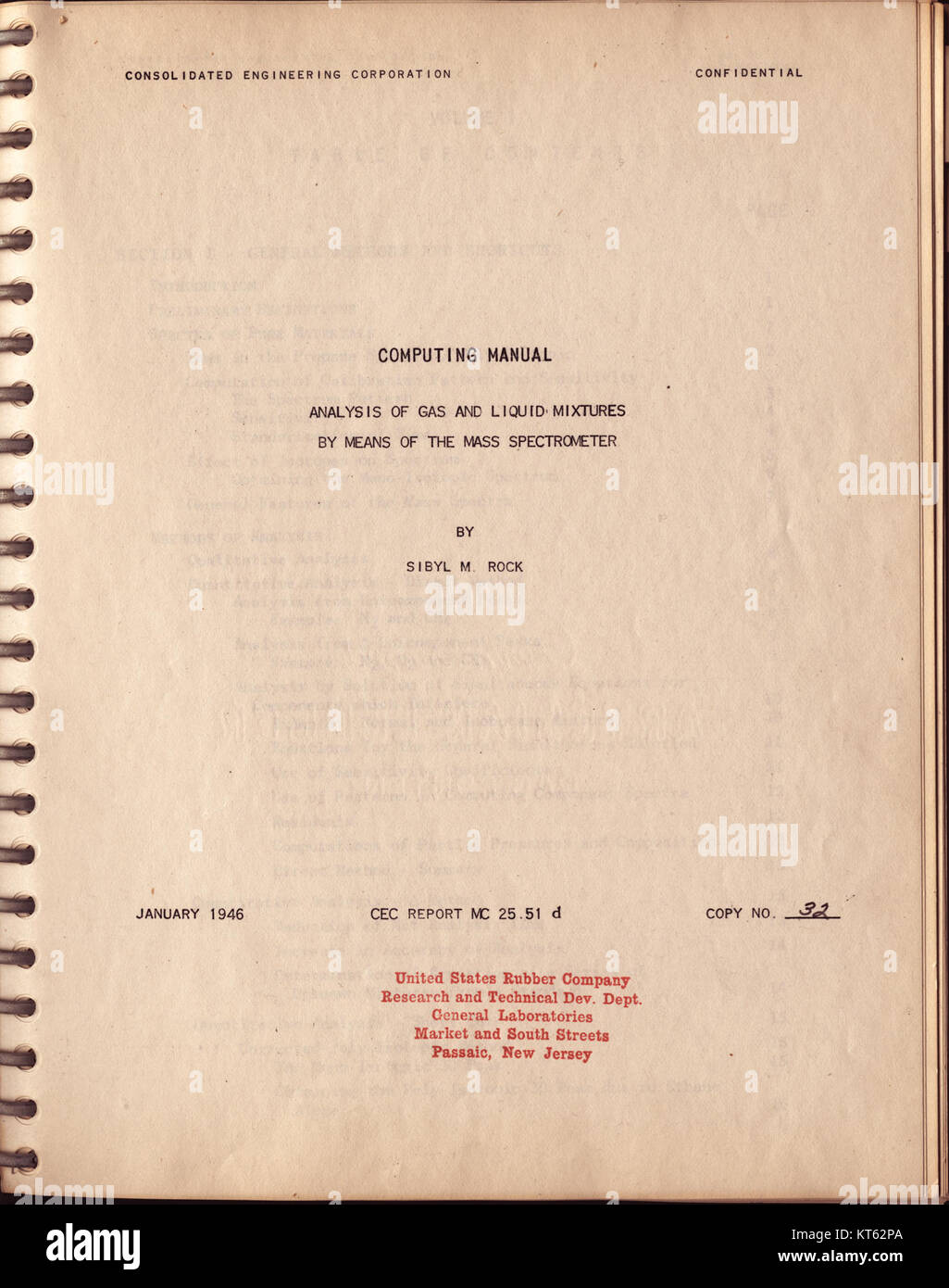 Sibyl Rock Computing Manual 1946 Stock Photo - Alamy