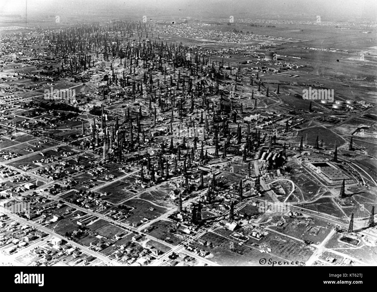 Signal Oil Field aerial 1930 Stock Photo - Alamy