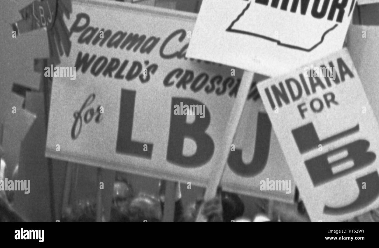 This image captures signs placed on the floor during the 1964 ...