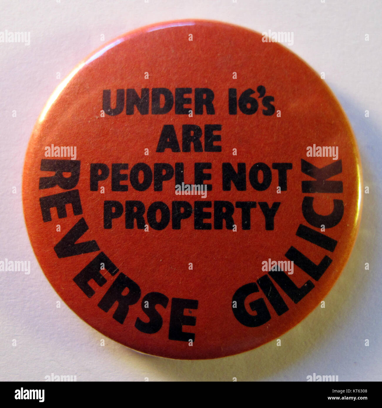 This campaign badge from 1985 represents the opposition to the Victoria ...