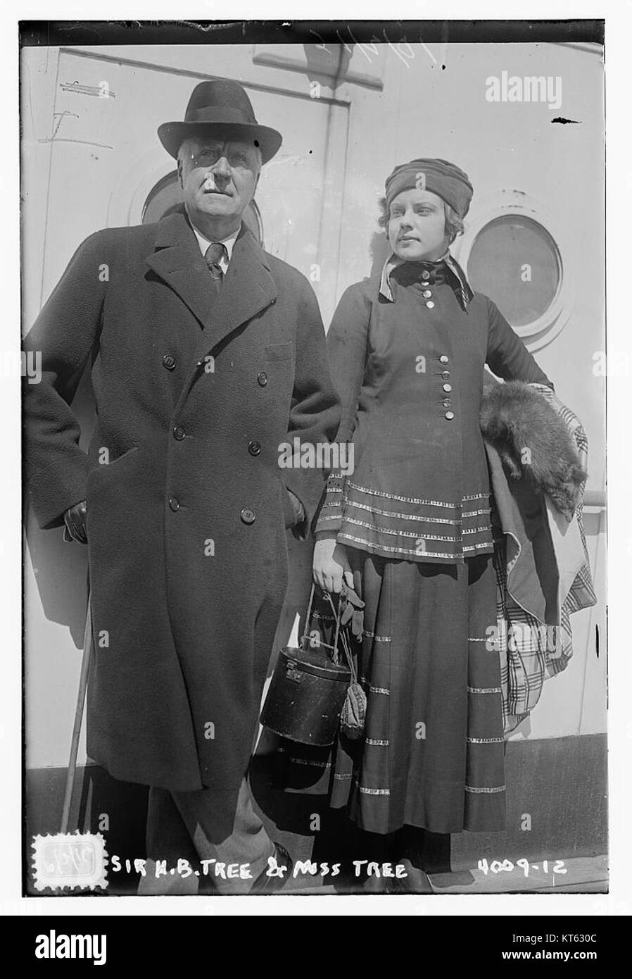This portrait captures Sir Henry Brougham Tree, a prominent English ...