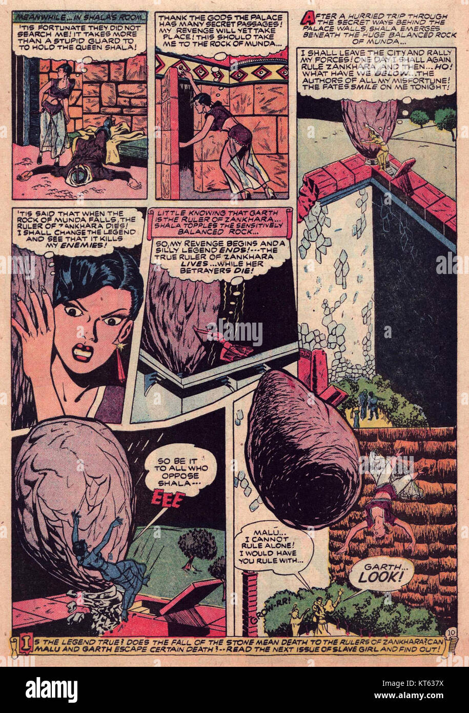 This comic image titled 'SlaveGirlComics' depicts a fictional narrative ...
