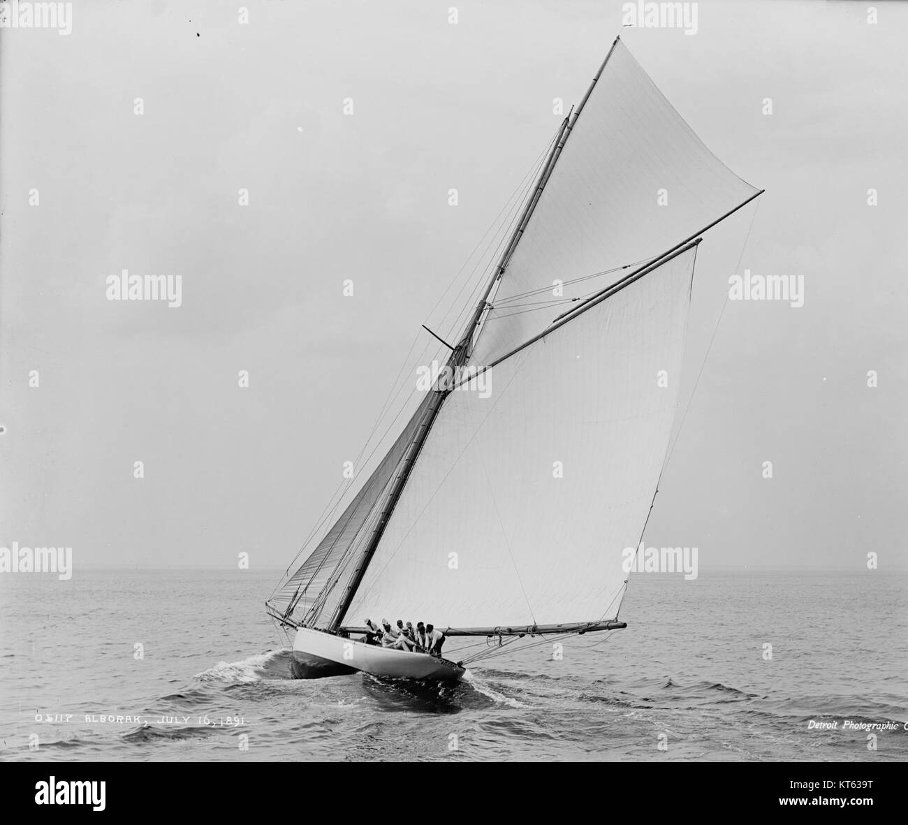 A photograph showing the Sloop Alborak-41, a type of sailboat used for ...