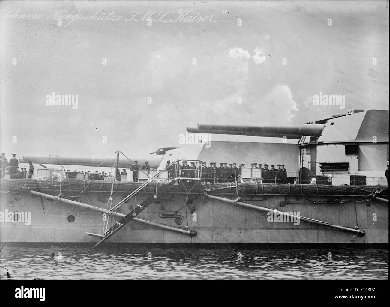 The SMS Kaiser was a German battleship, and the aft turrets were a key ...