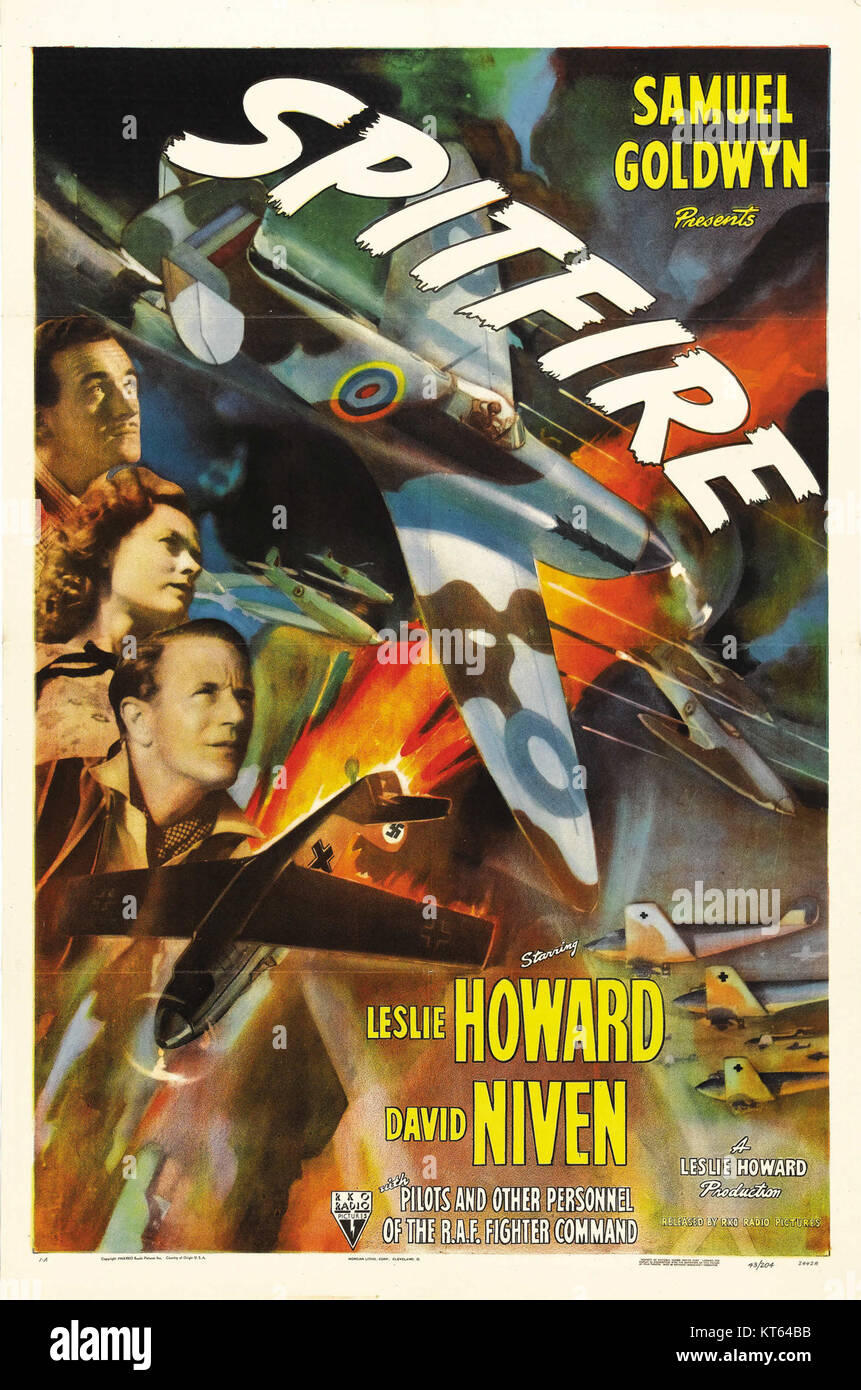 The 1943 Spitfire poster features the iconic British fighter plane, the ...