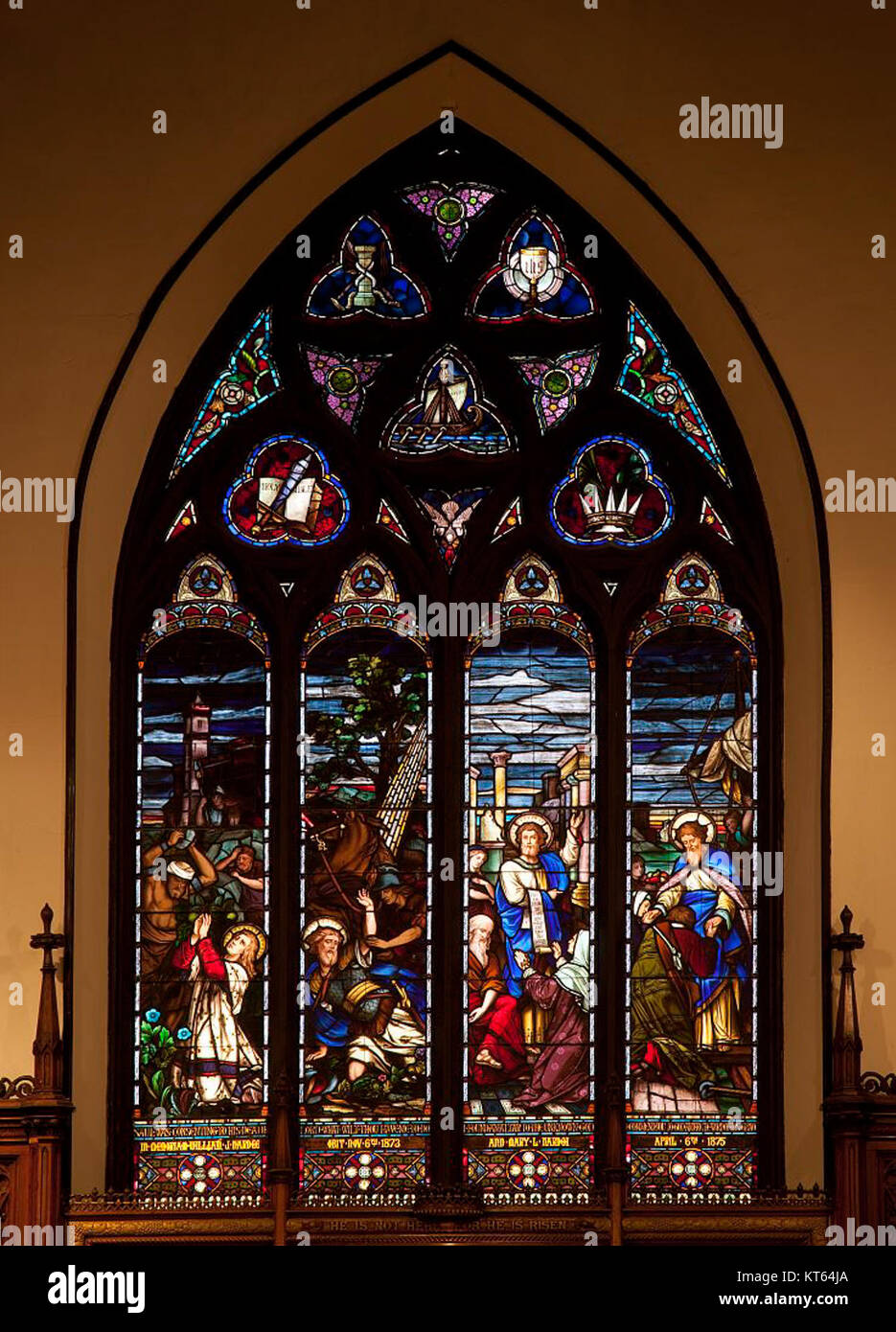 The photograph showcases the stained glass windows of St. Paul's ...