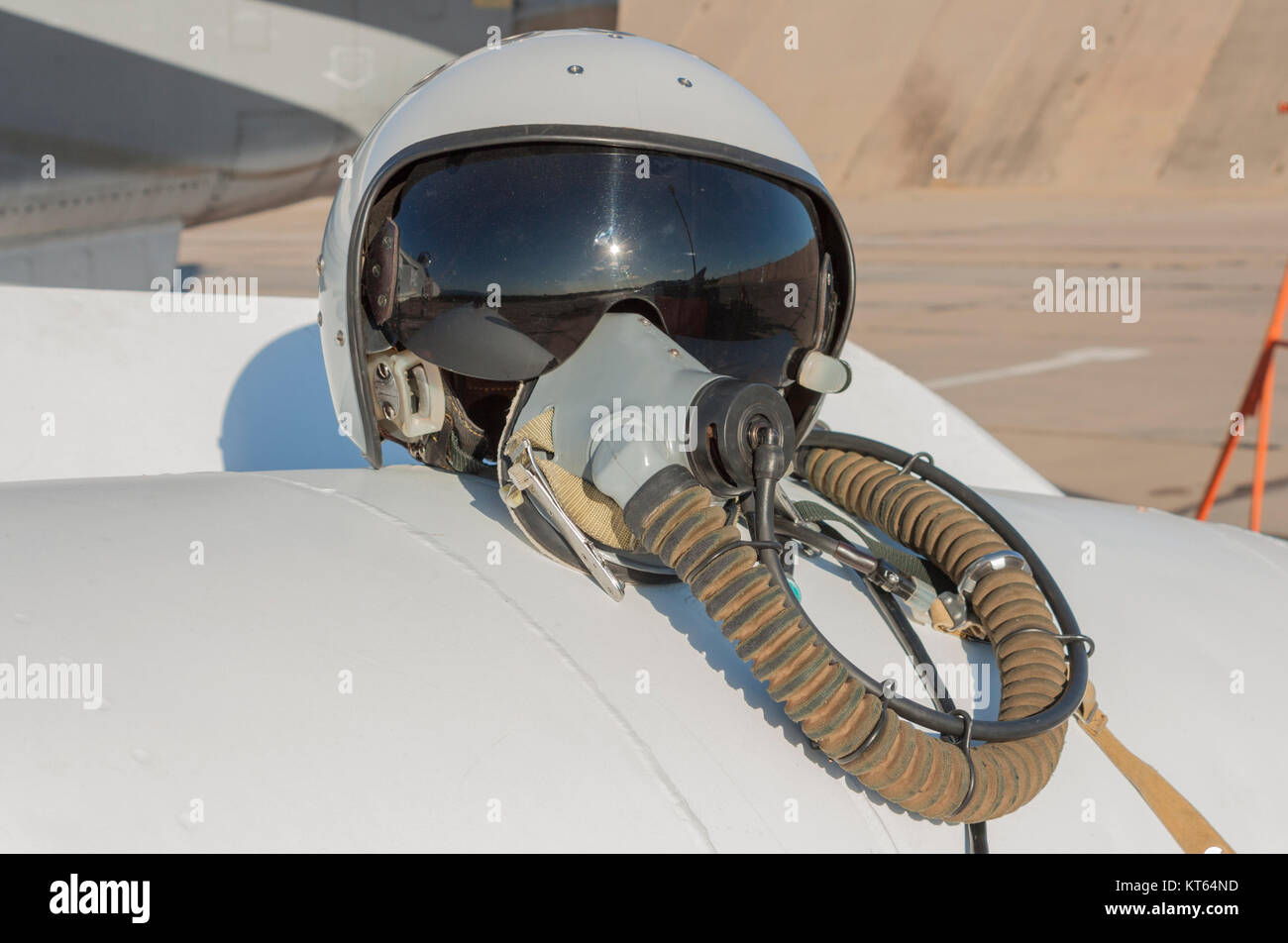 Helmet and oxygen mask of a military pilot Stock Photo - Alamy