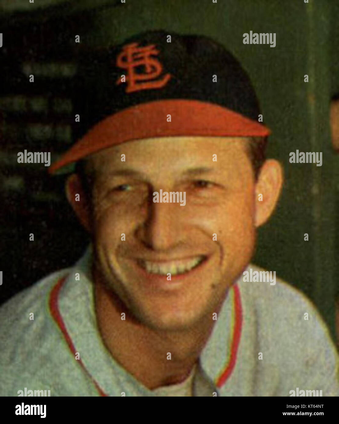 Stan Musial, a legendary American baseball player, is captured in this ...