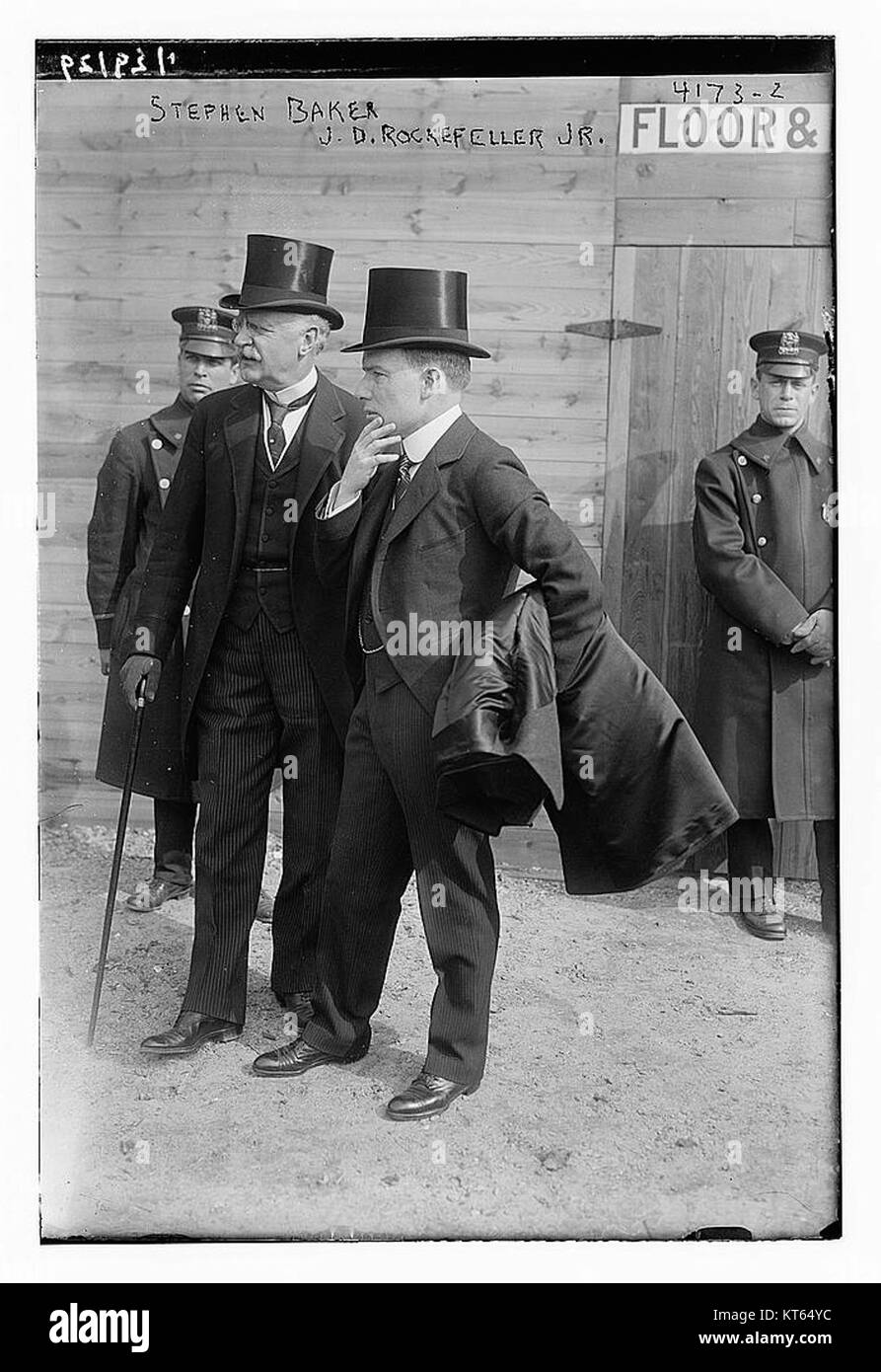 This photograph captures Stephen Baker and J.D. Rockefeller Jr., two ...