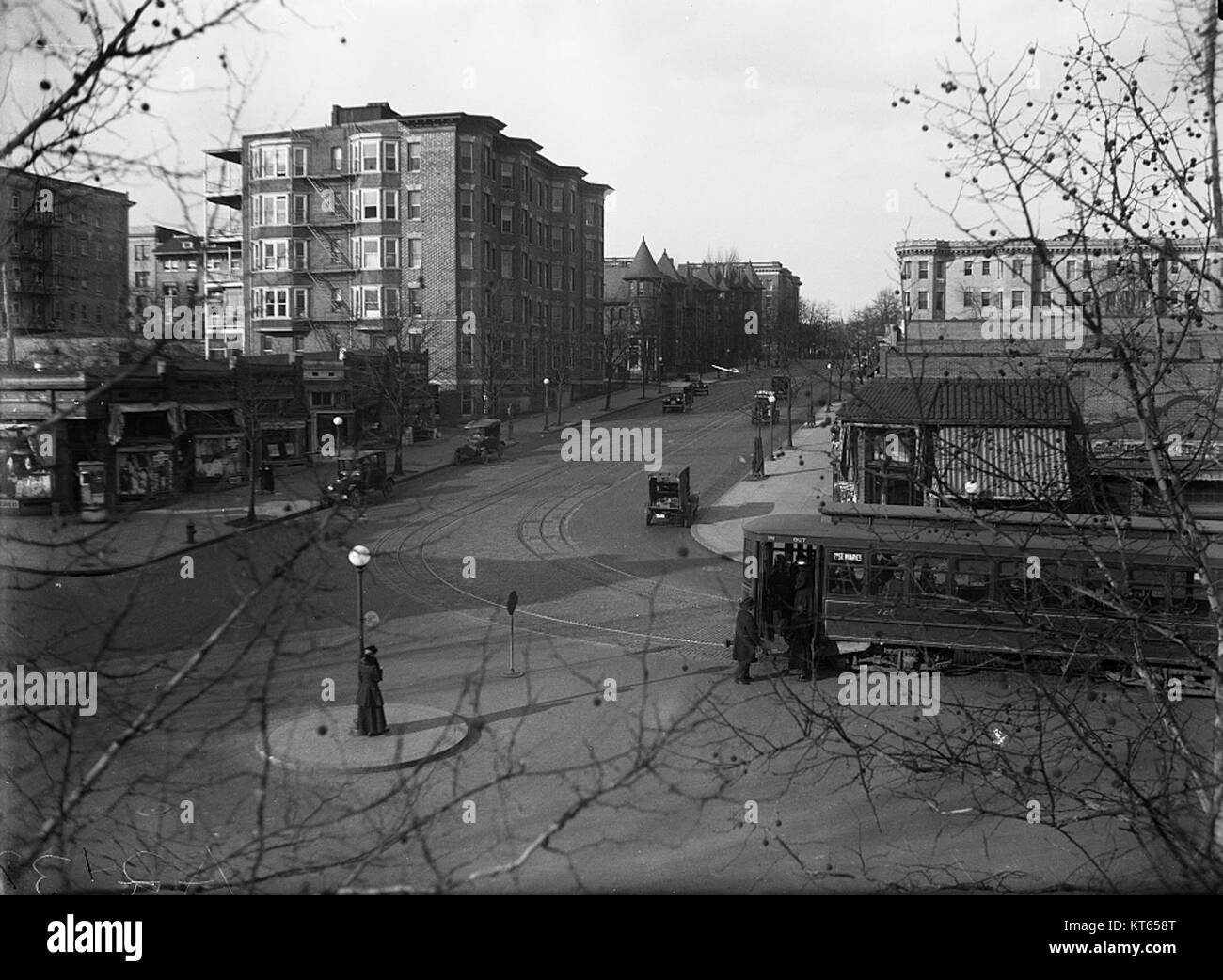 This street scene shows a bustling urban environment, capturing the ...