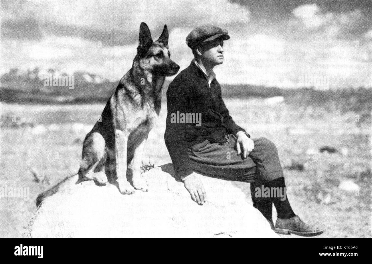 Strongheart, a famous canine actor, is pictured alongside Trimble, the ...