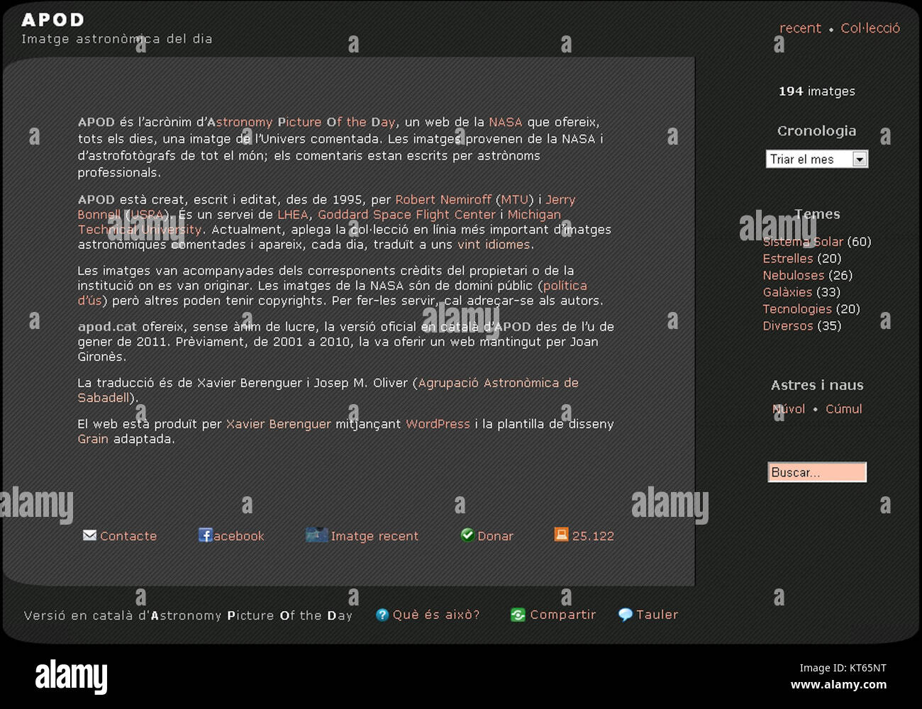 APOD en catalÃ refers to the Astronomy Picture of the Day (APOD ...