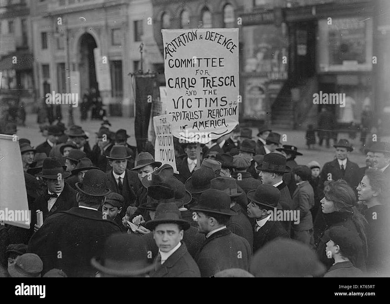 This photograph captures the Sympathy Labor Parade of 1916, a ...