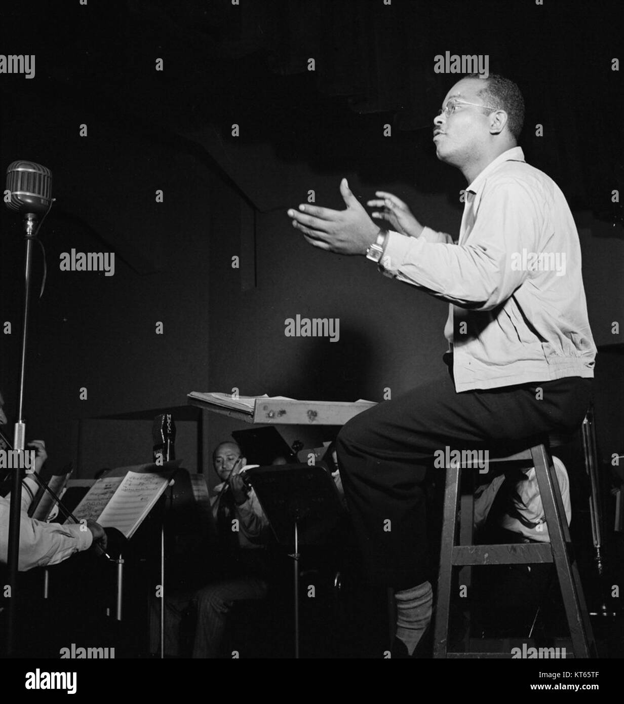 A photograph of Sy Oliver, a prominent musician and bandleader, taken ...
