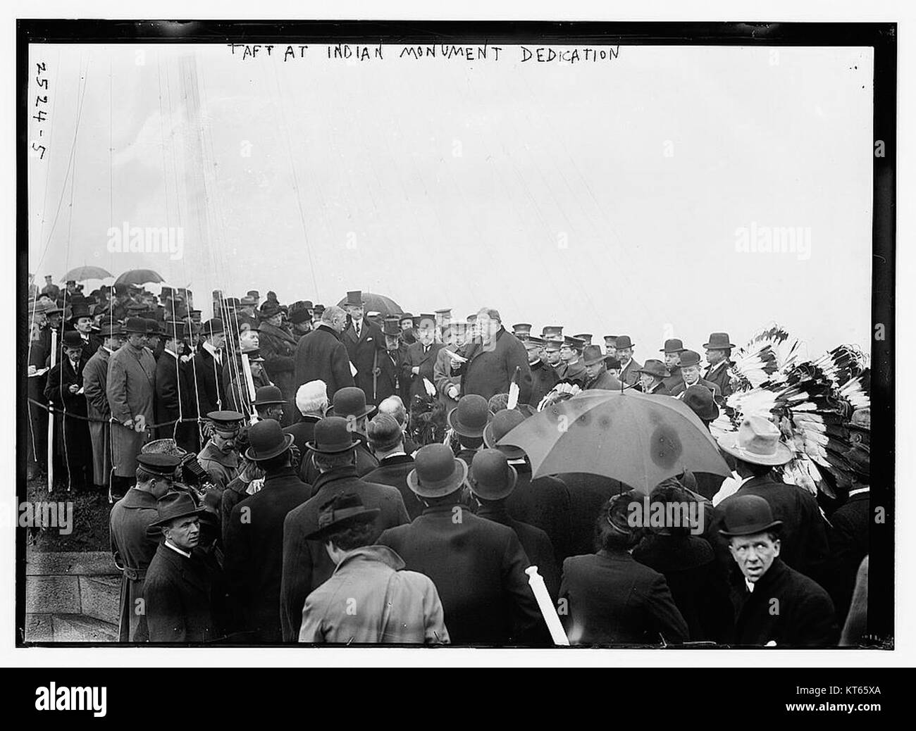 The photograph shows the dedication ceremony for the Indian Monument ...