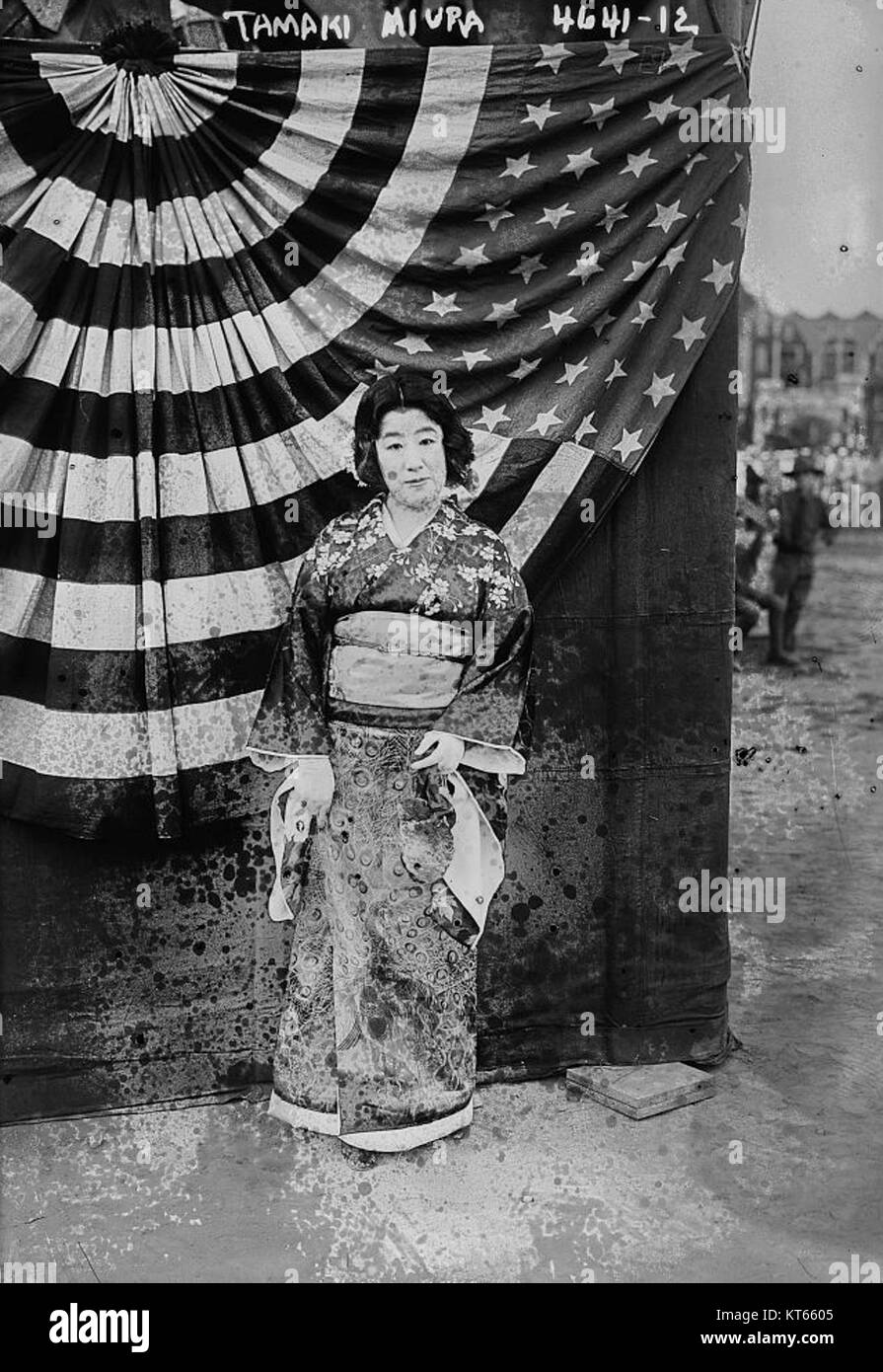 Posing with flag Black and White Stock Photos & Images - Alamy