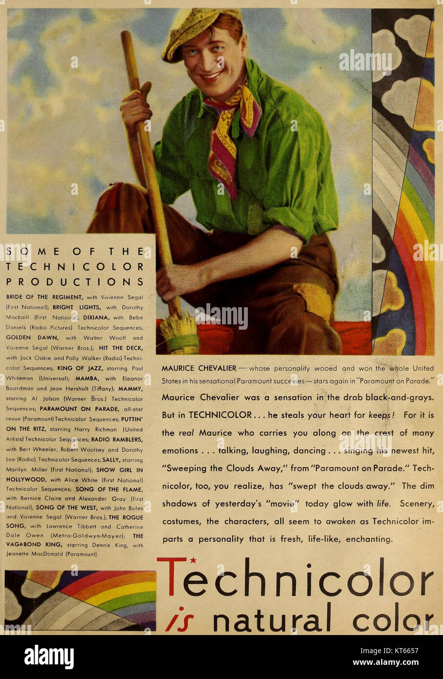 This advertisement from July 1930 promotes Technicolor, showcasing the ...