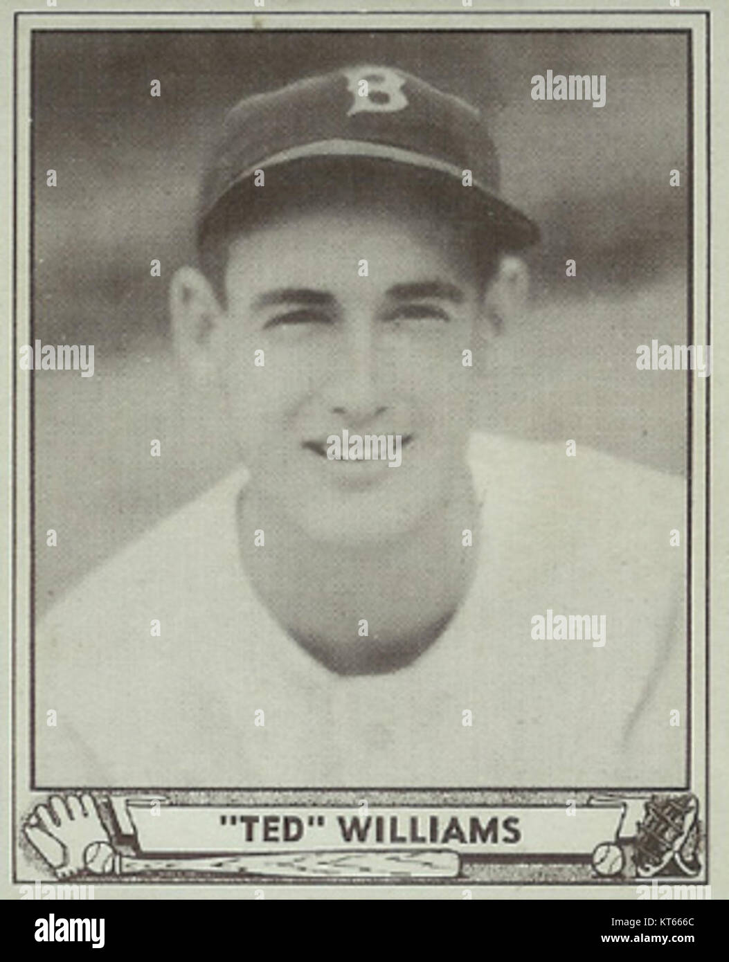 A 1940 baseball card of Ted Williams, one of the greatest hitters in ...