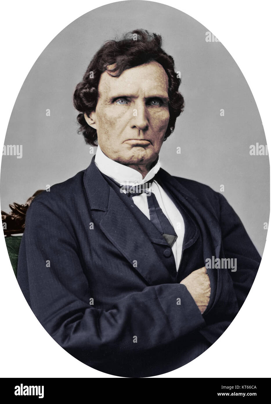 This colorized portrait features Thaddeus Stevens, a prominent American ...