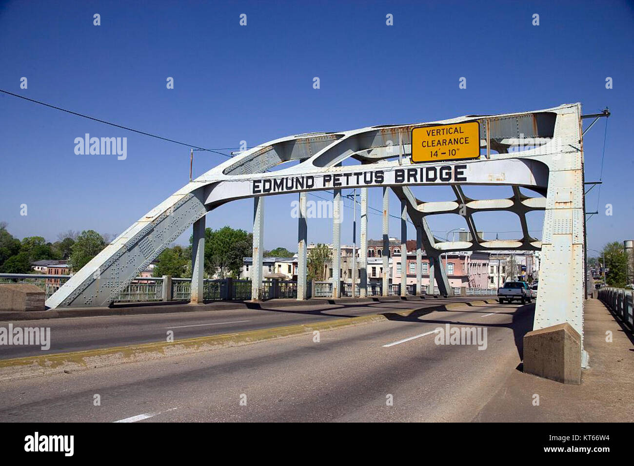 The Edmund Pettus Bridge, located in Selma, Alabama, is a historic site ...