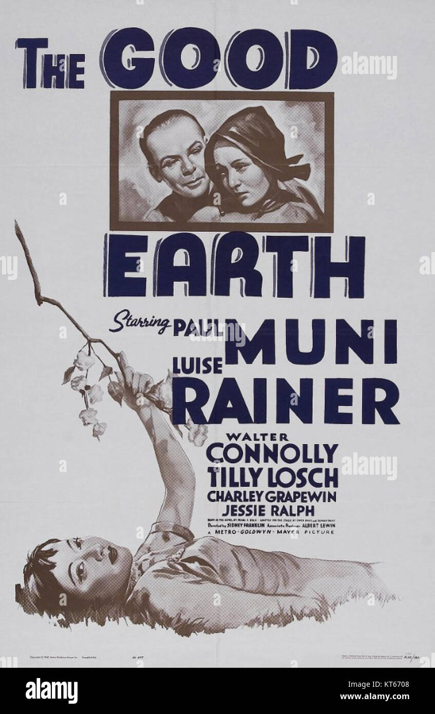 The 1937 film poster for 'The Good Earth' features the movie's themes ...