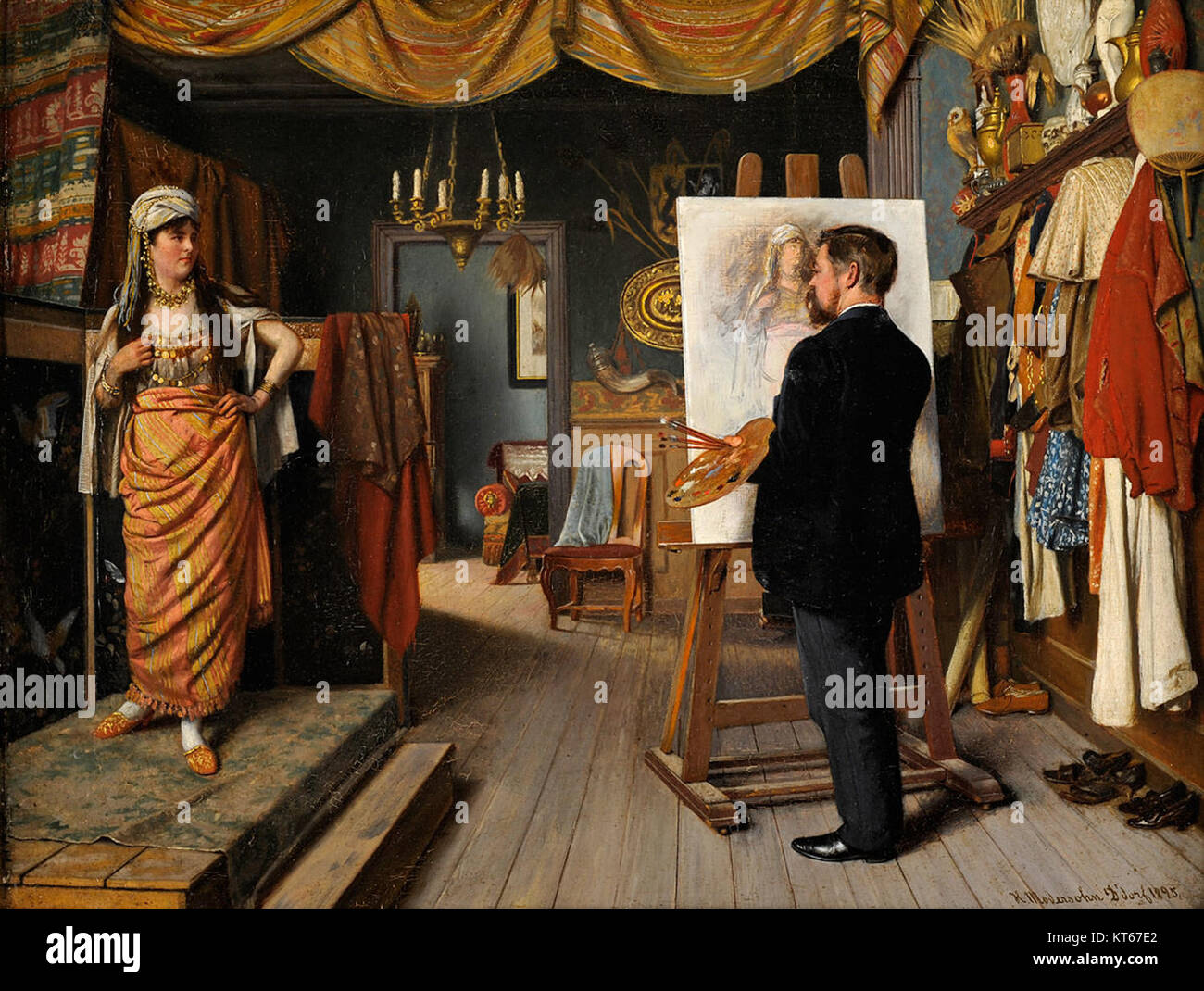 Artist painting a model hi-res stock photography and images - Alamy