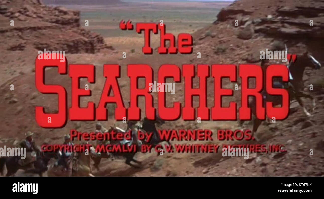 This screenshot from the 1956 film *The Searchers* captures a pivotal ...