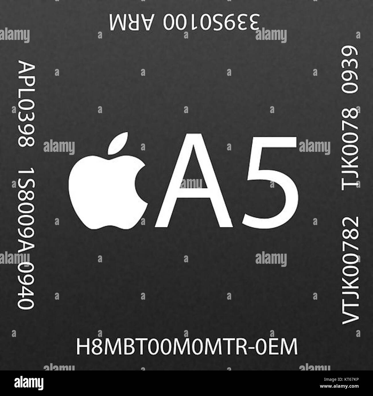 The Apple A5 chip, a mobile processor developed by Apple, used in ...