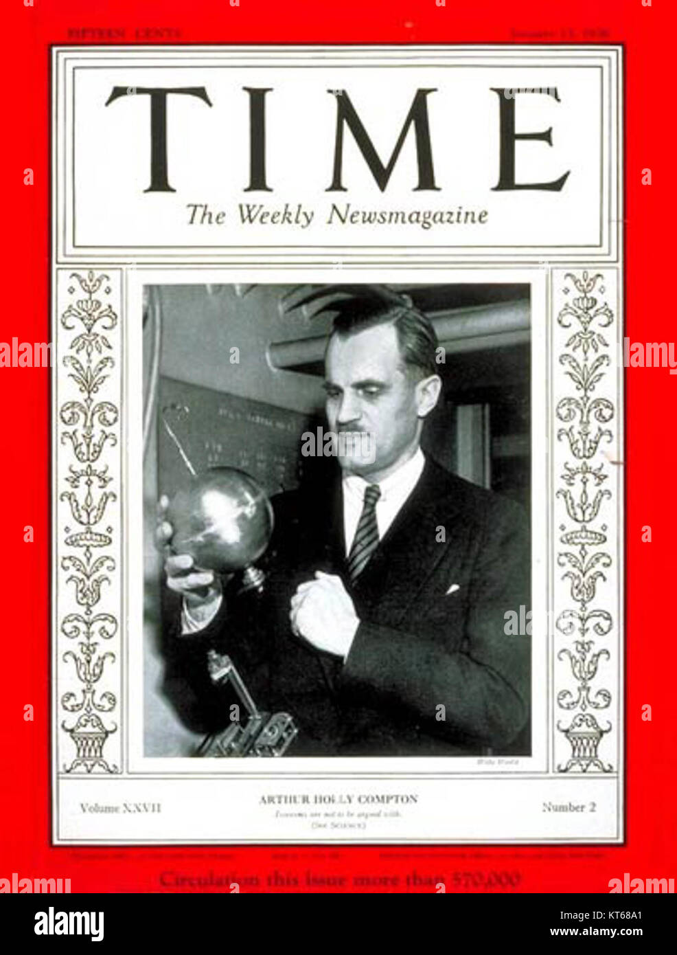 Time Cover Arthur H Compton Stock Photo - Alamy