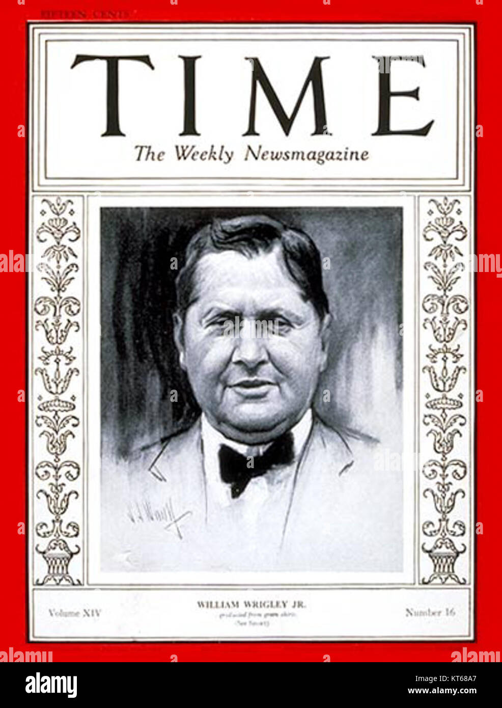 This Time magazine cover features William Wrigley Jr., the founder of ...