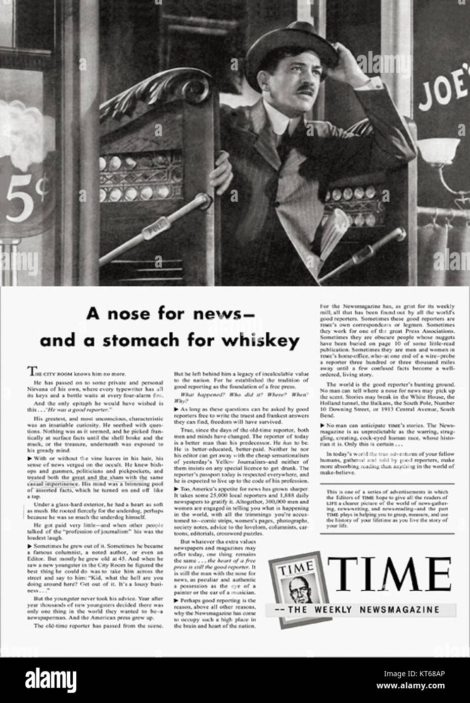 An advertisement featured in Time Magazine, titled 'C3B9nknown ...