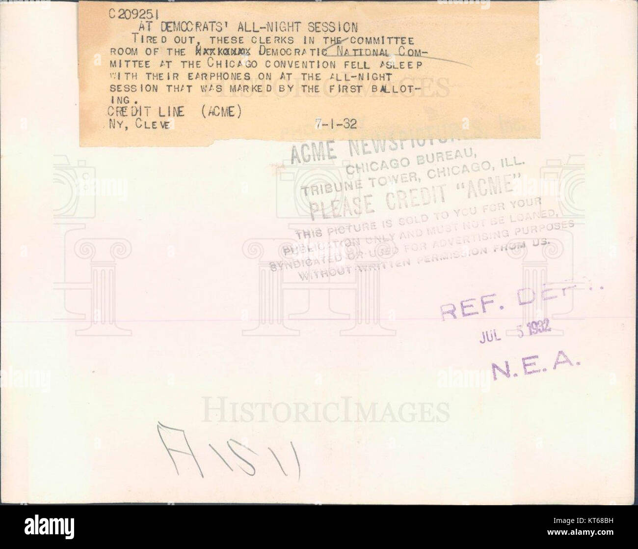 The image shows tired clerks working at an all-night session of the ...
