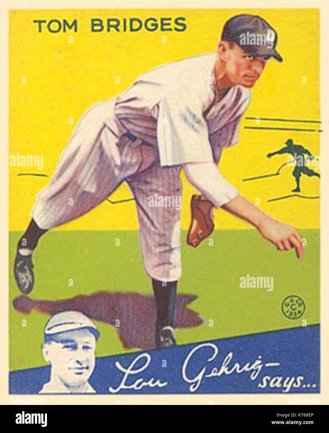 Tommy Bridges, a professional baseball player, is featured on a 1934 ...