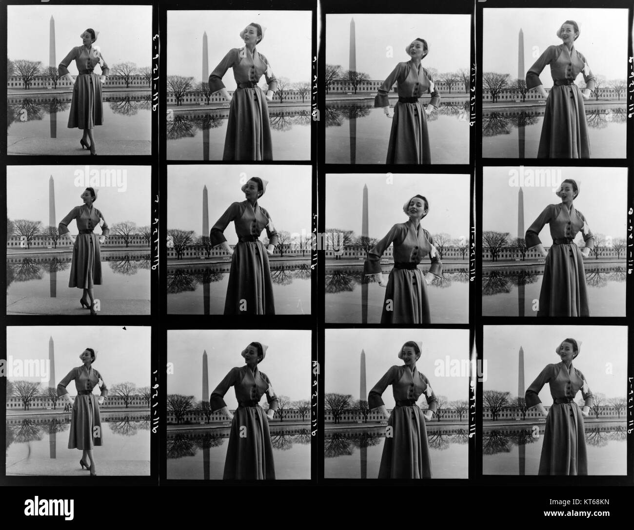 Fashion model Toni Frissell is photographed near the tidal basin in ...