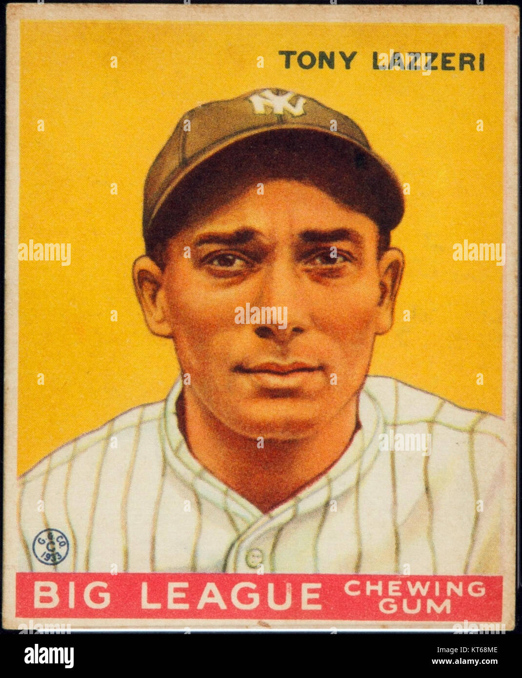 This image features a Goudey card of Tony Lazzeri, a Hall of Fame ...